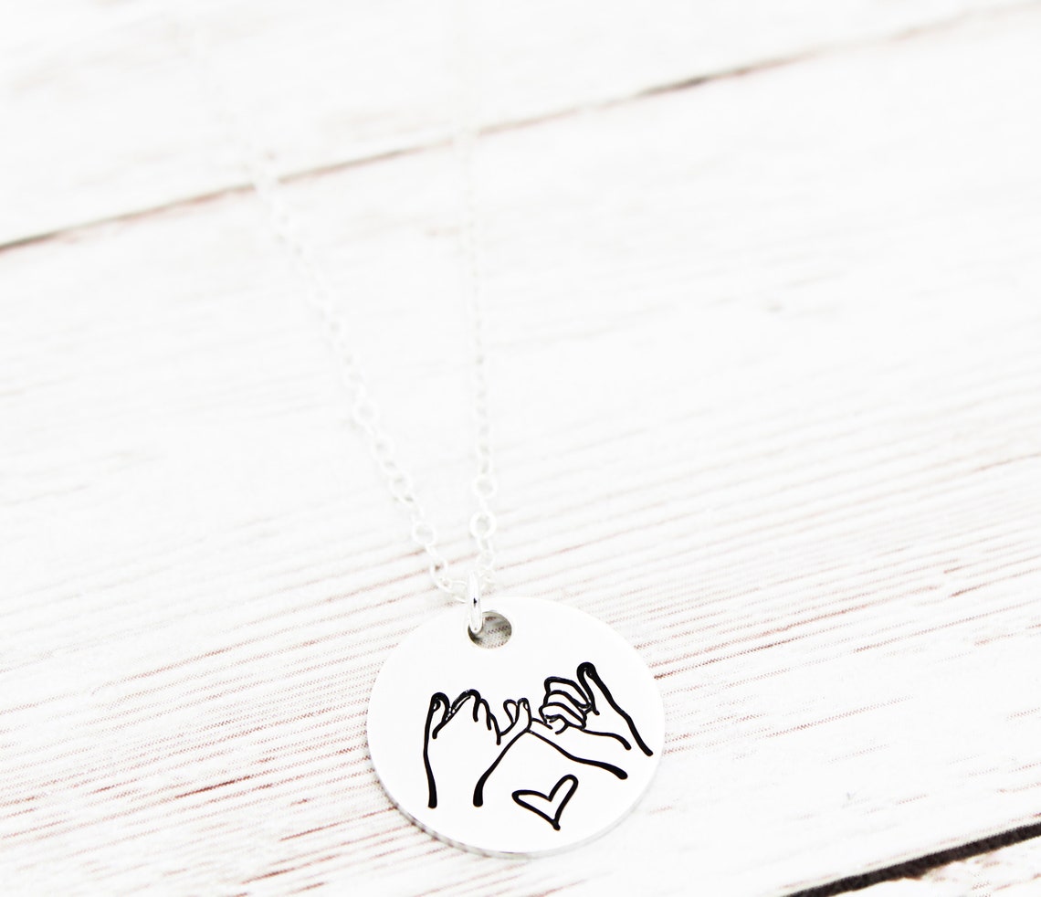 Sterling Silver Pinky Promise Necklace Silver Pinky Swear | Etsy