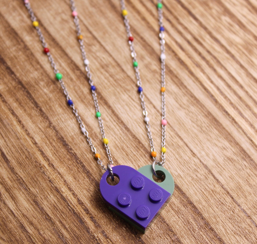Connecting Heart Necklace Set, Made From Authentic LEGO® Bricks ...