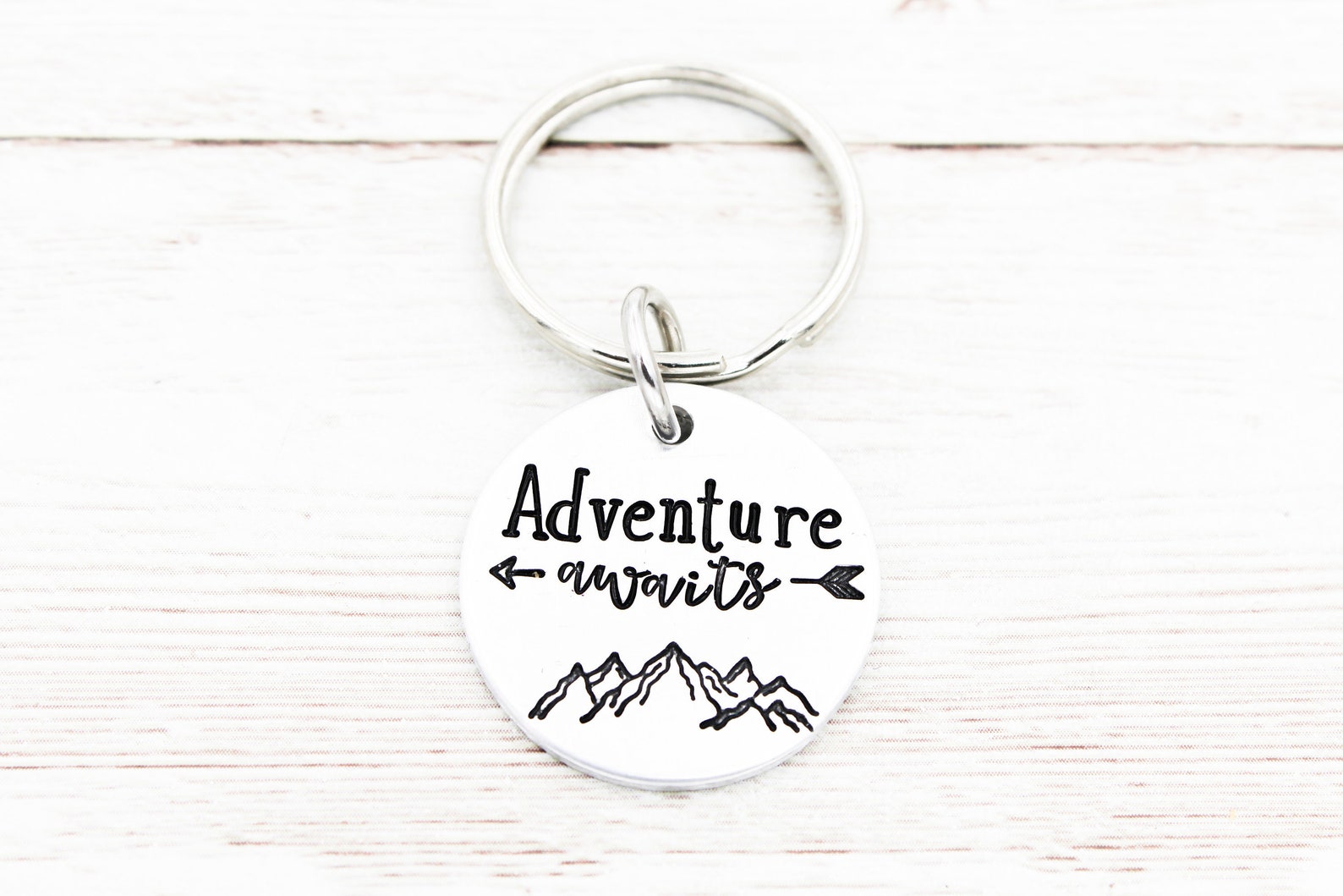 Adventure Awaits Keychain Mountains Keyring Hiker Gifts | Etsy