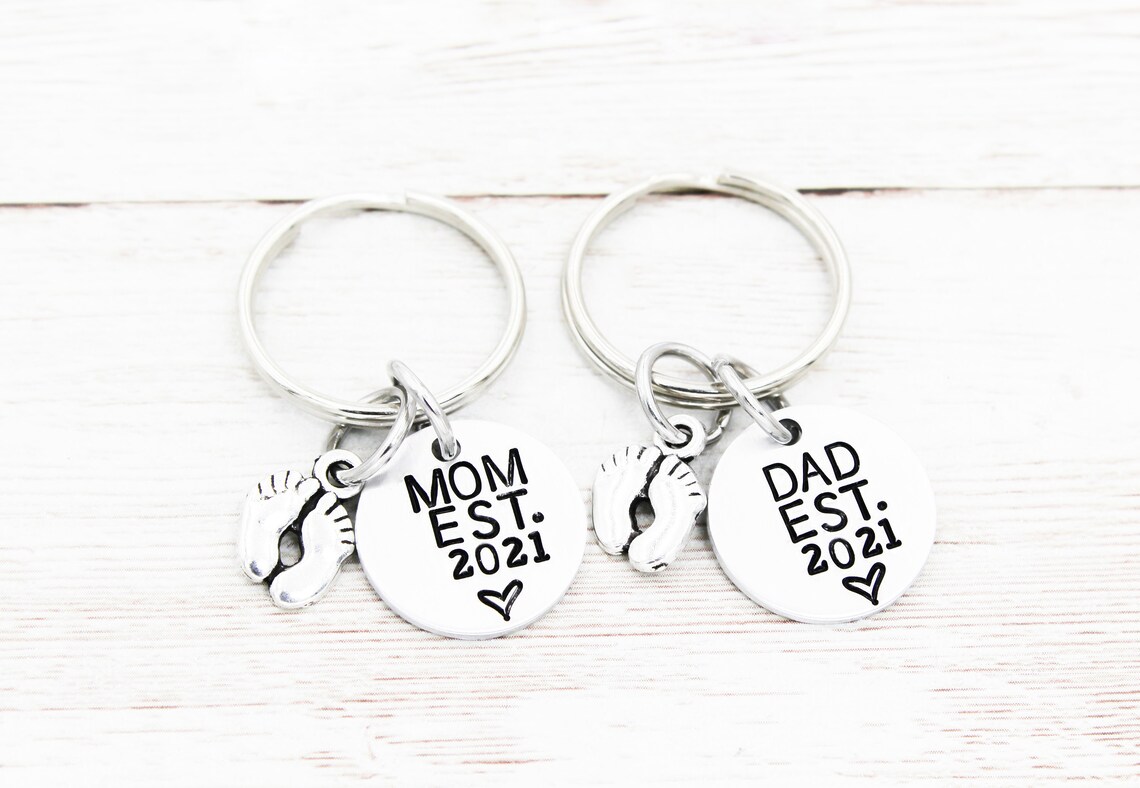 Mom and Dad Keychain Set Matching Parents Keychains New Dad | Etsy