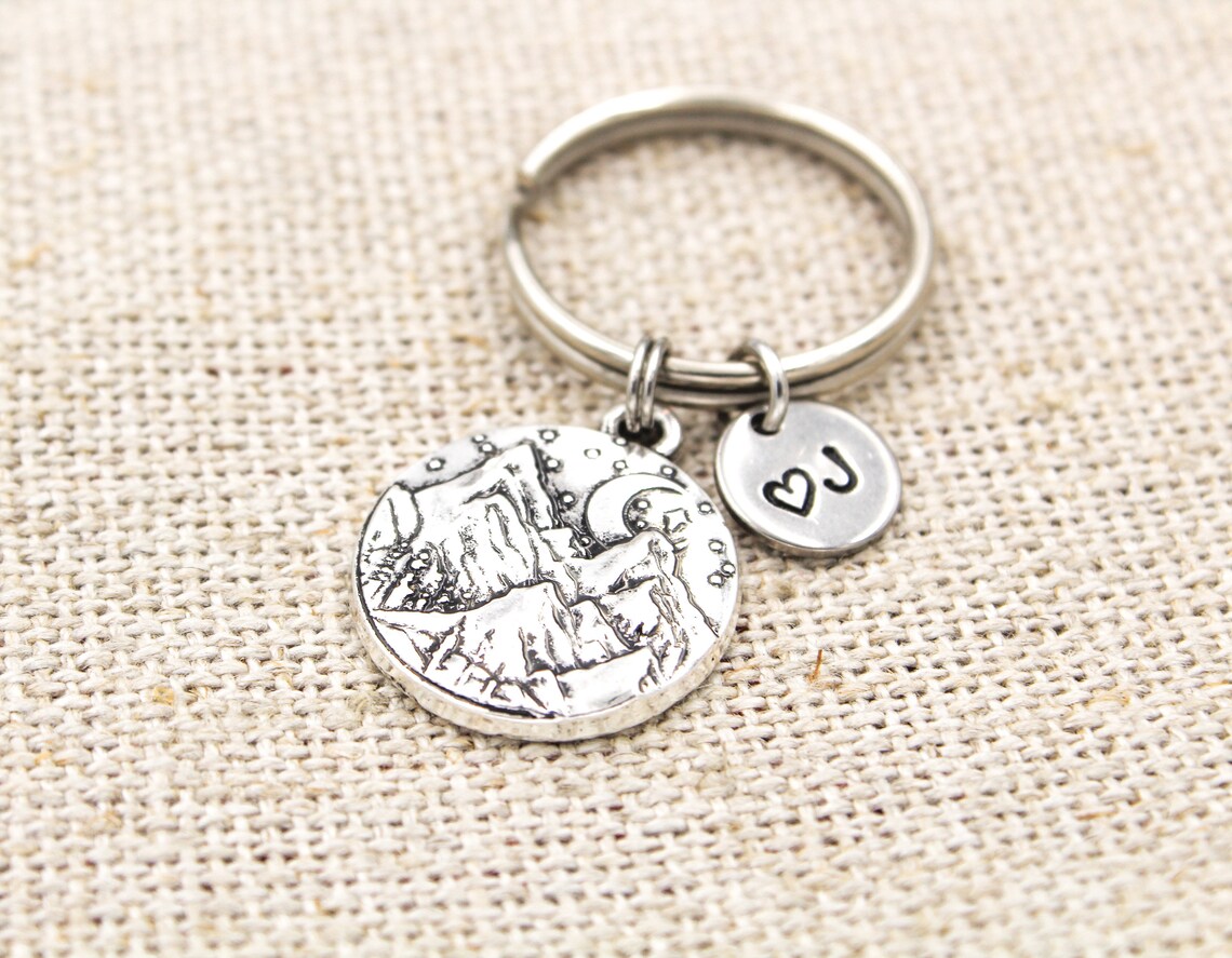 Mountain Scene Keychain Mountains Keyring Gift For Hiker | Etsy