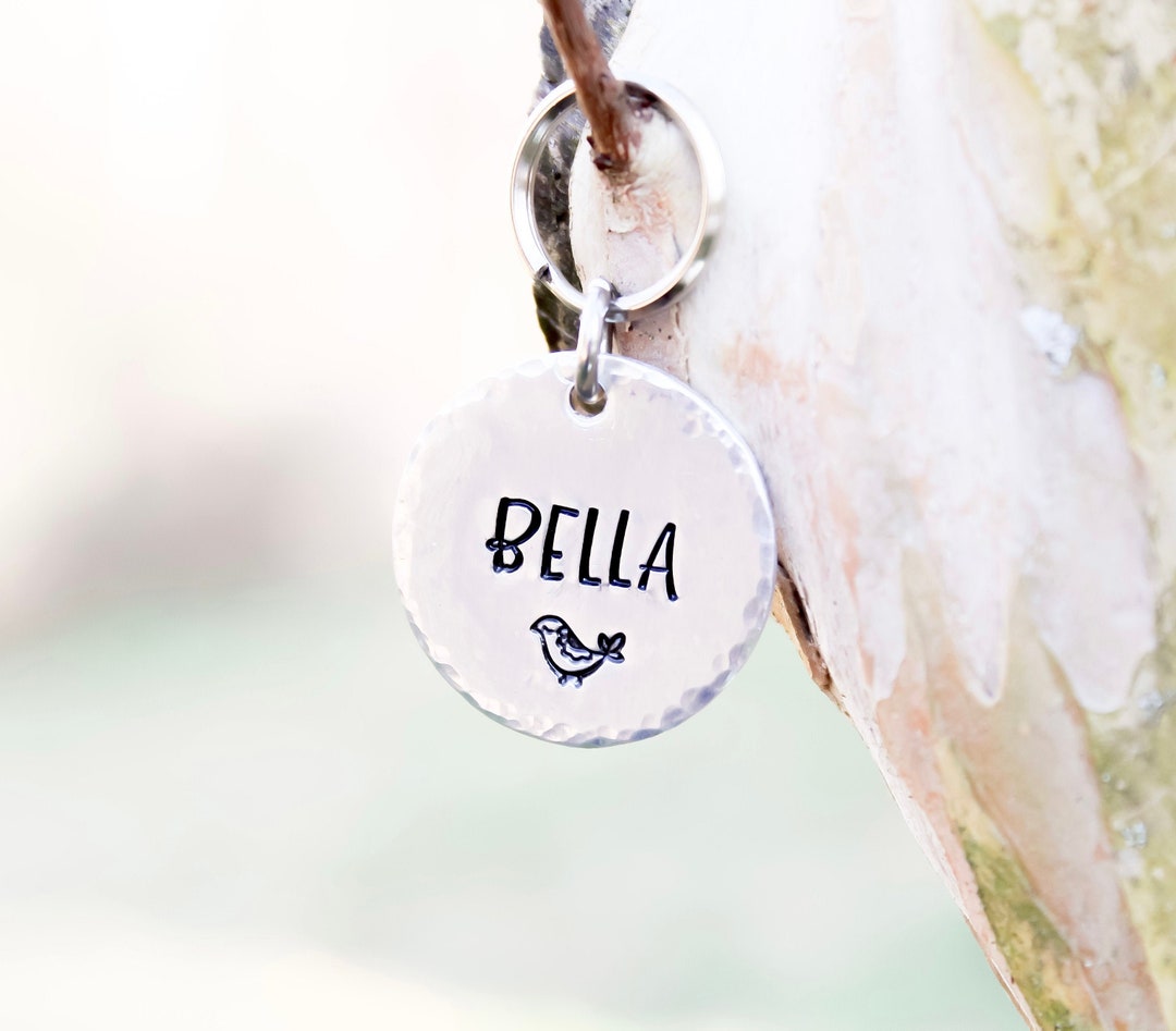 Bird Pet ID Tag, Bird Cat Tag, Minimalist Dog Tags, Cat Collar Charm ...
