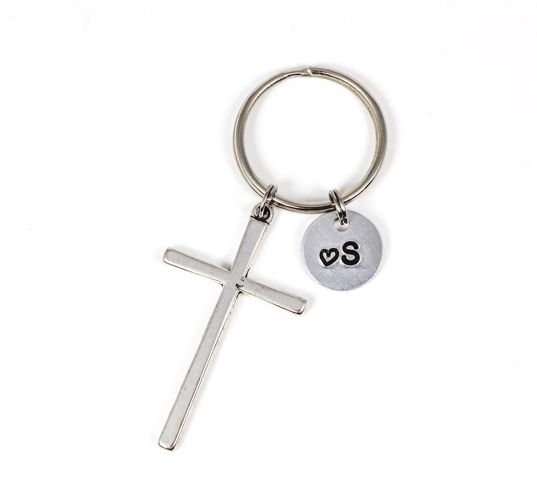 Cross Keychain, Memorial Keyring, Cross Keyring, Initial Keyring ...