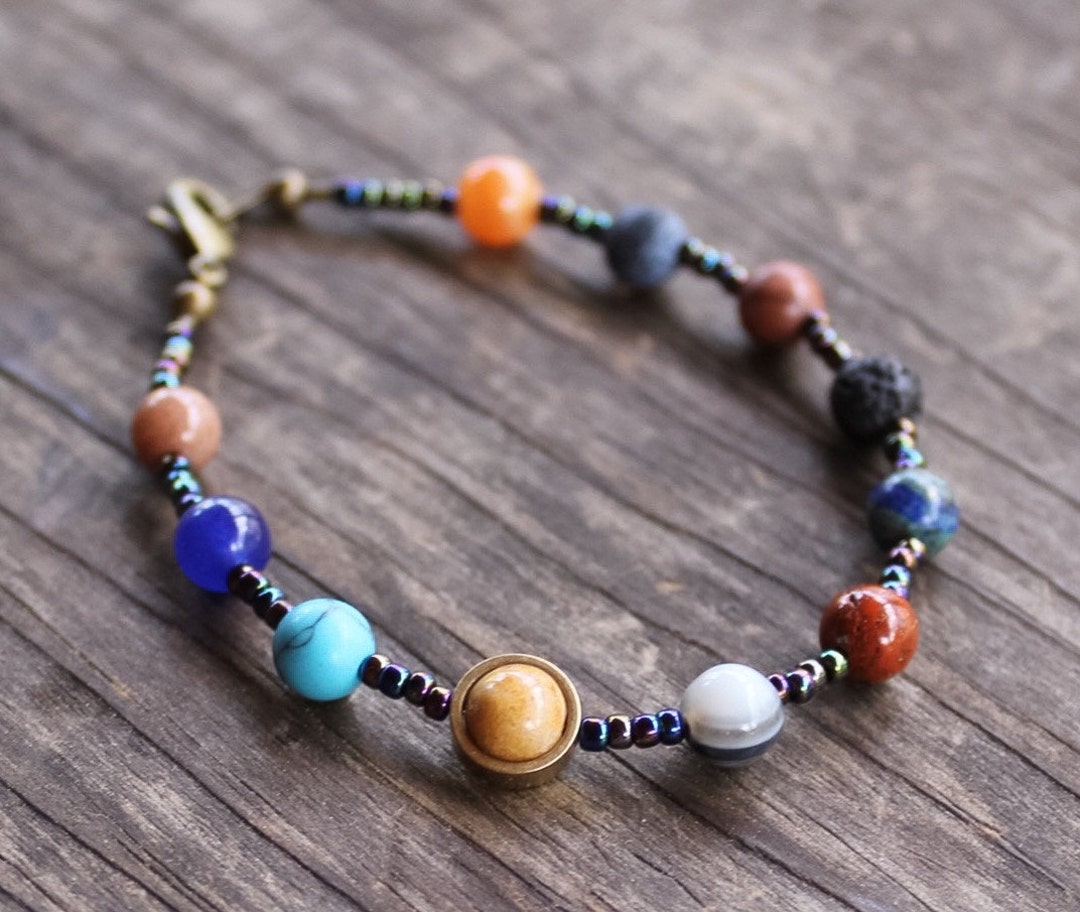Solar System Bracelet, Planet Bracelet, Cosmic Bracelet, Outer Space ...