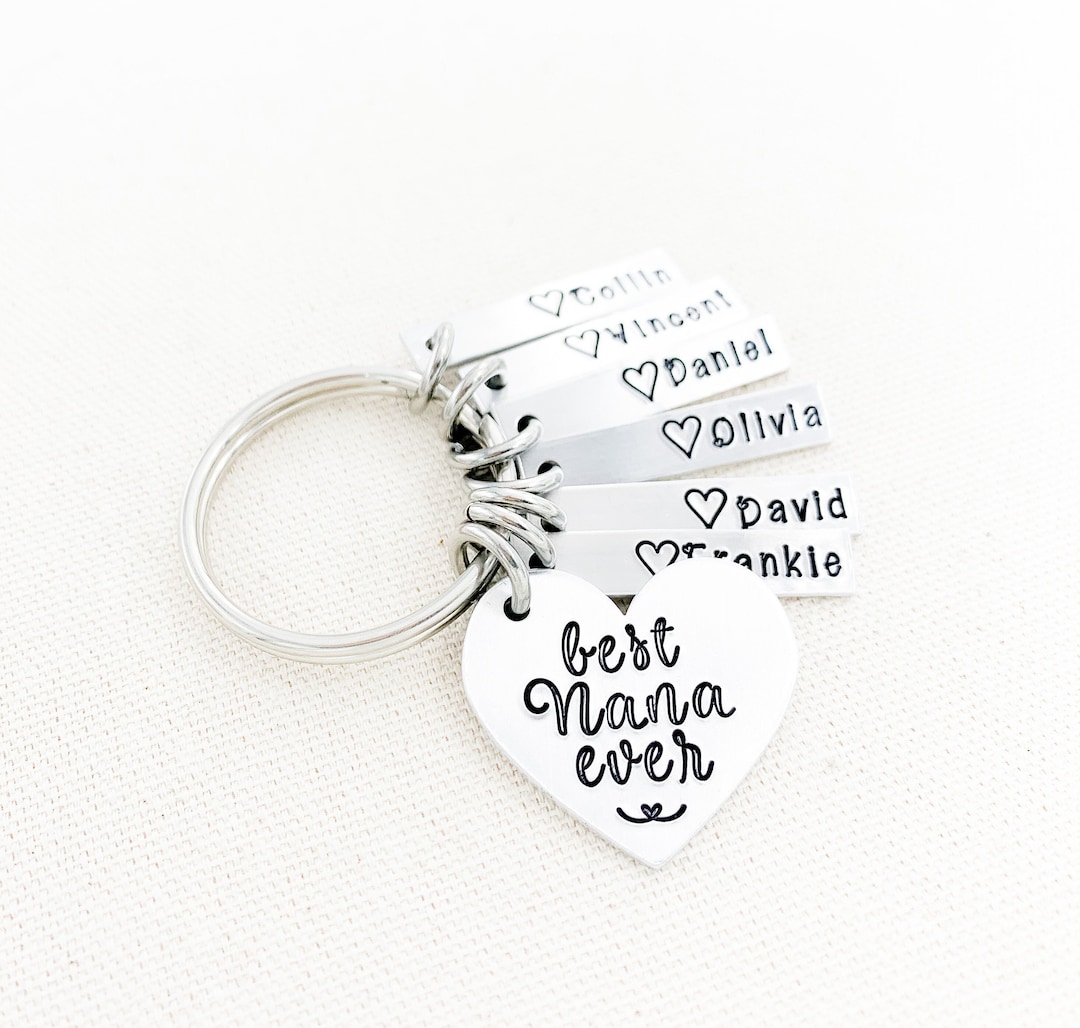 Personalized Nana Keychain, Custom Grandma Keyring, Gift From ...