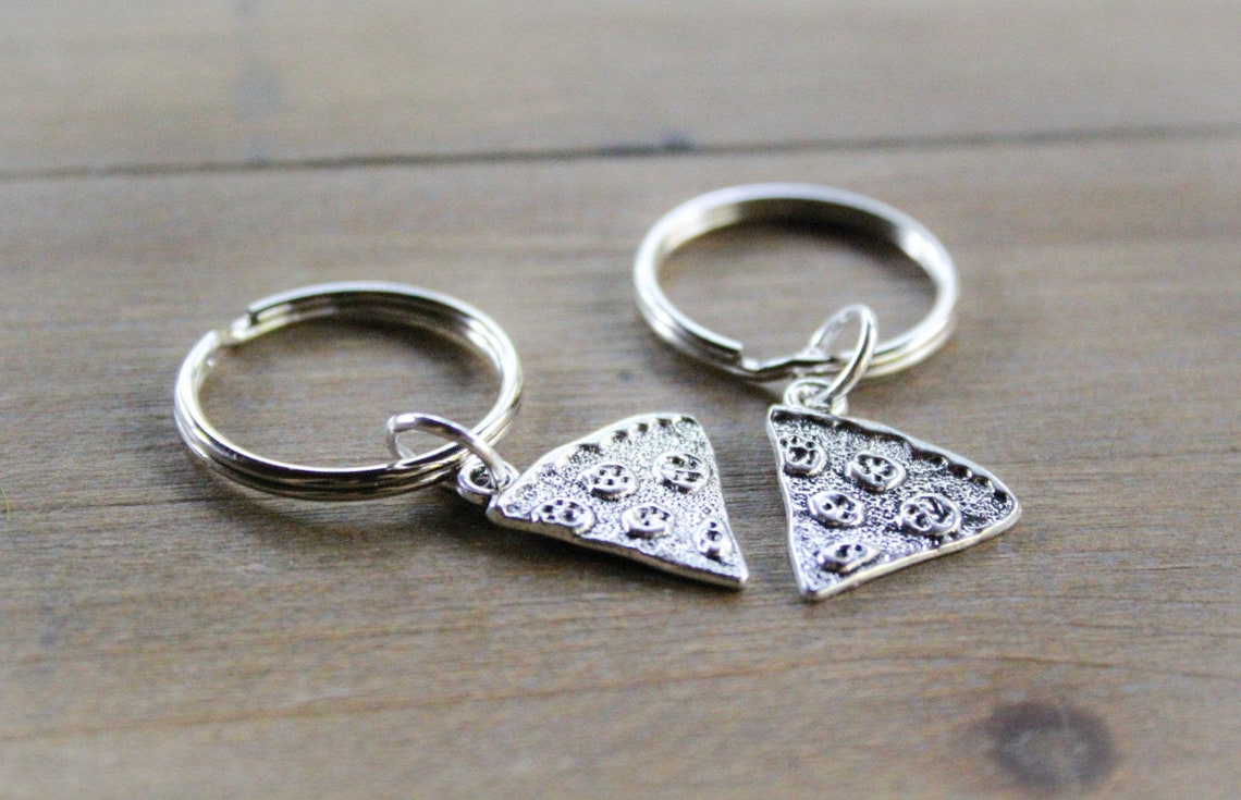 Pizza Slice Keychain Friendship Keychains Best Friend - Etsy
