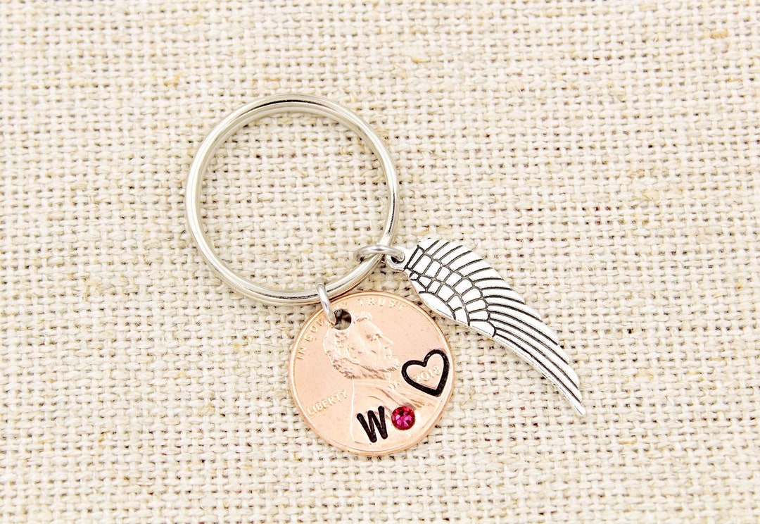 Custom Memorial Keychain, Loss of Loved One, Sympathy Gift, Remembrance ...