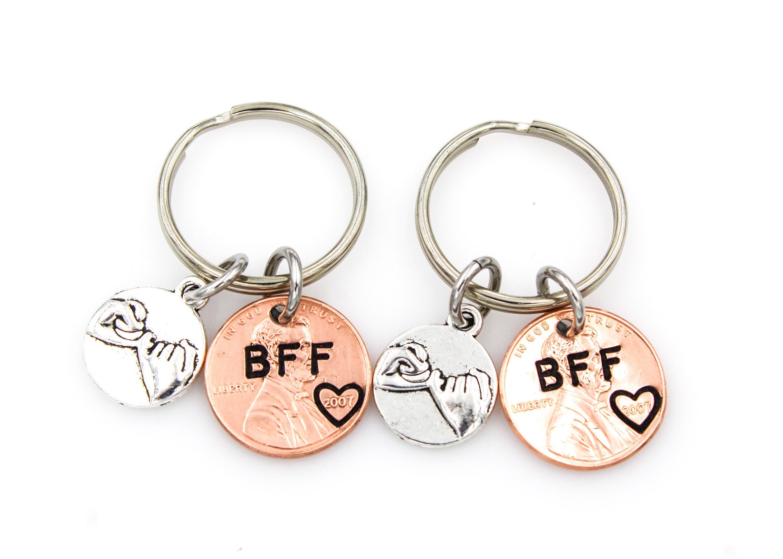 Best Friends Keychain Set Pinky Promise Keychains Matching | Etsy