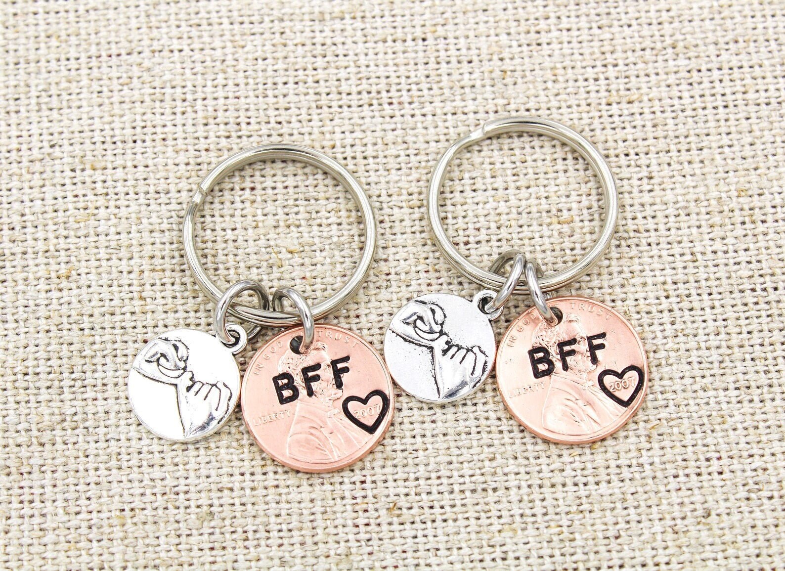 Best Friends Keychain Set Pinky Promise Keychains Matching - Etsy