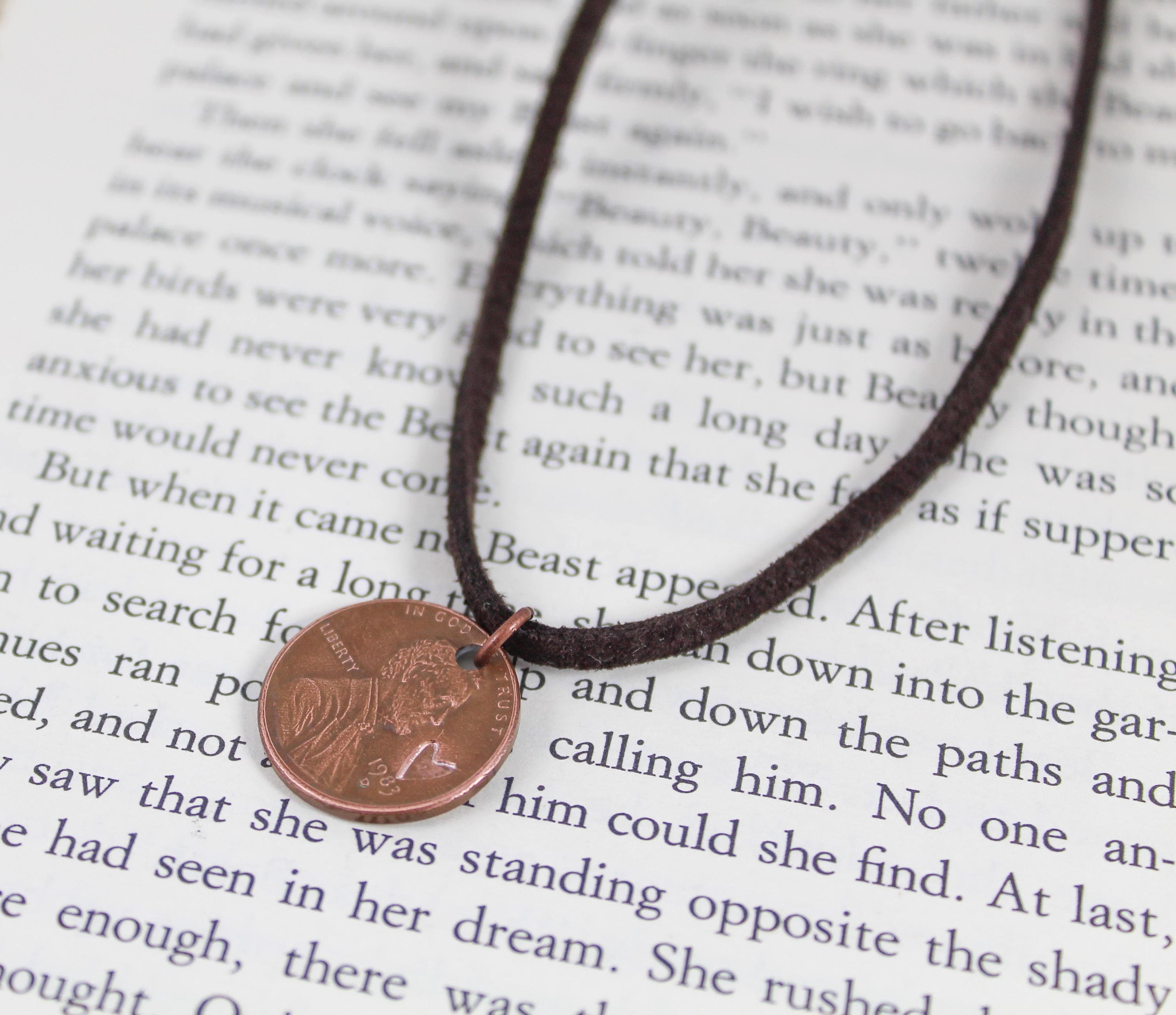 Personalized Penny Necklace Custom Coin Necklace Rustic | Etsy