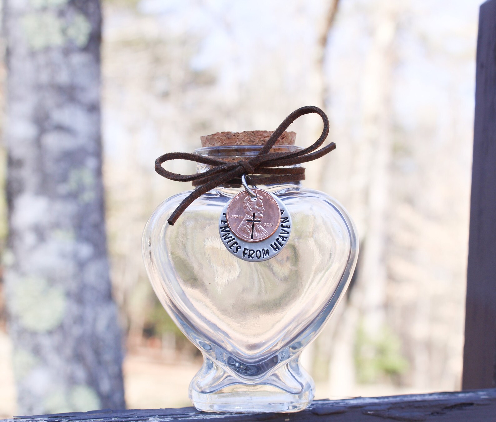 Heart Pennies From Heaven Jar, Memorial Keepsake, in Memory of Gift ...