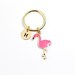 Dainty Flamingo Keychain, Flamingo Keyring, Initial Keychain, Best ...