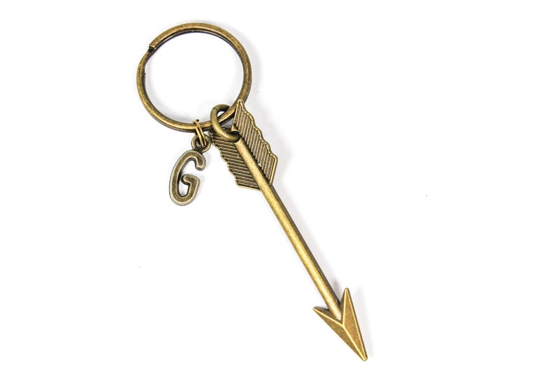 Custom Initial Arrow Keyring, Arrow Keychain, Arrow Key Chain, Bohemian ...