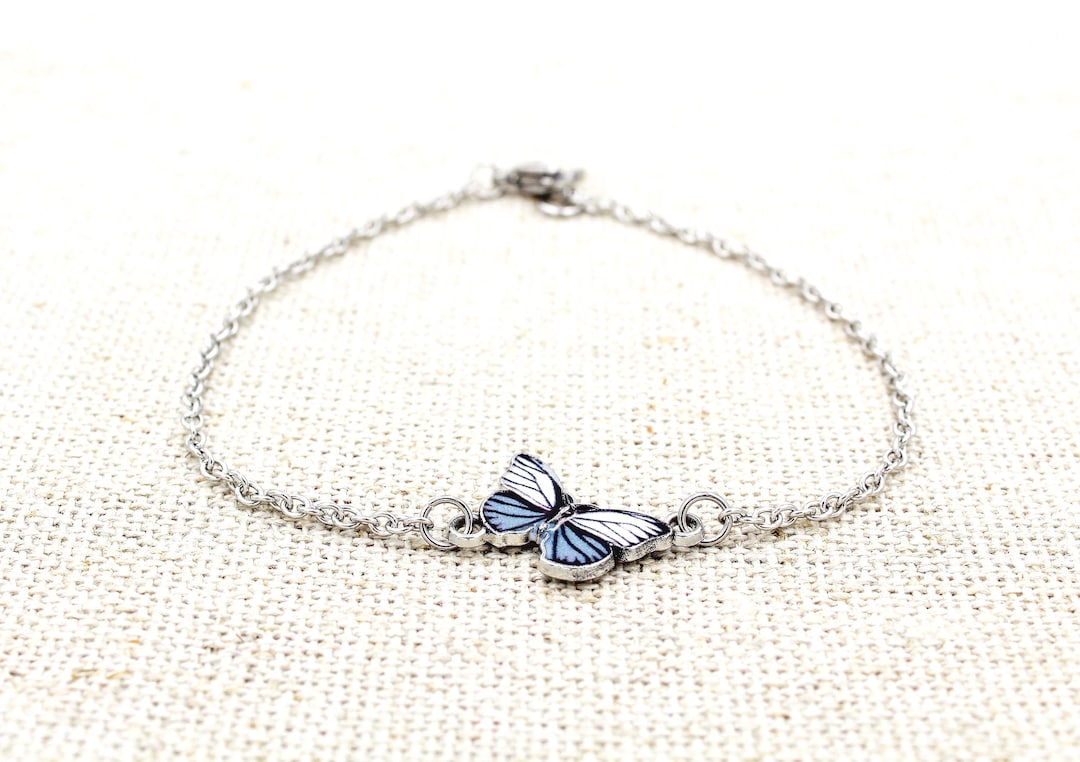Blue Butterfly Anklet Butterfly Body Jewelry Butterfly Charm - Etsy