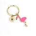 Dainty Flamingo Keychain, Flamingo Keyring, Initial Keychain, Best ...