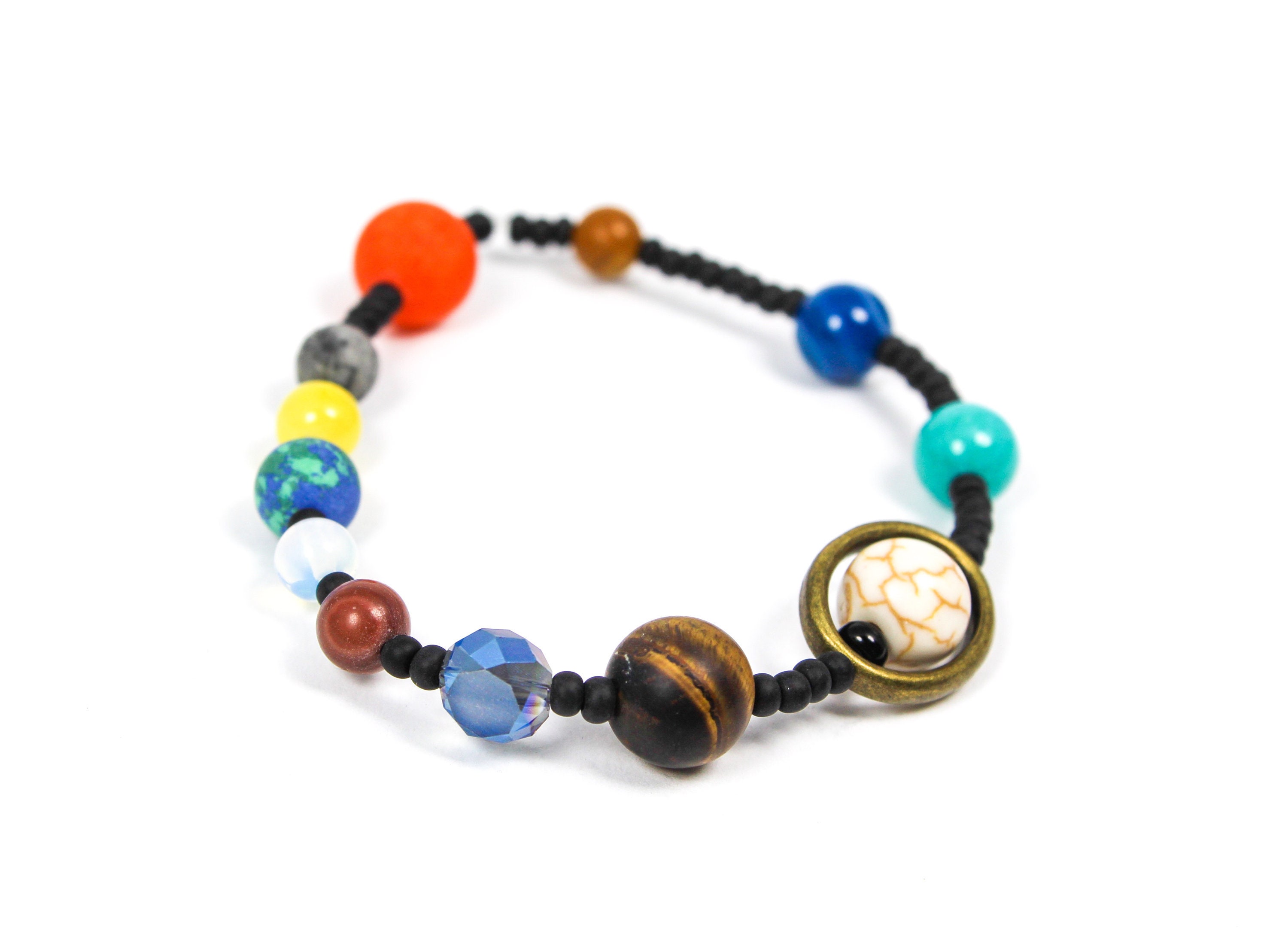 Planetary Bracelet Planet Bead Bracelet Solar System - Etsy UK
