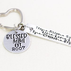 Custom Mimi Keychain, Personalized Grandma Keyring, Gift for ...