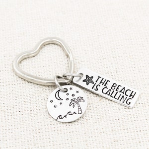 The Beach is Calling Keychain, Beach Keyring, Beach Lover Gift, Beach ...