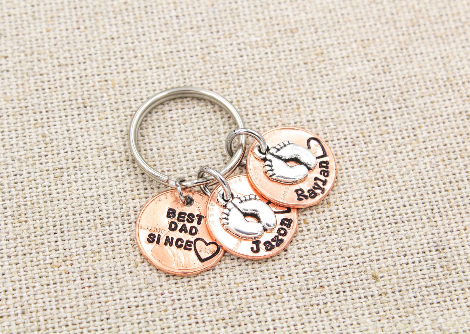 Personalized Dad Keychain Best Dad Ever Gift for Father | Etsy