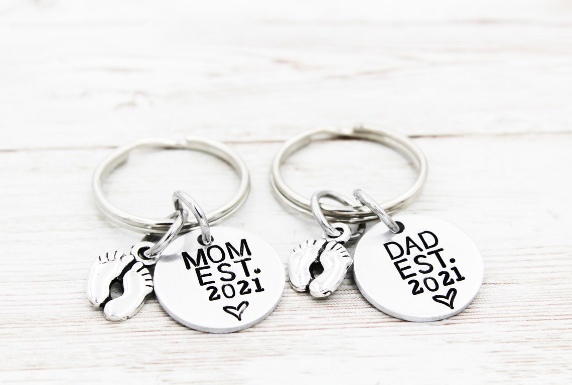 Mom and Dad Keychain Set Matching Parents Keychains New Dad | Etsy