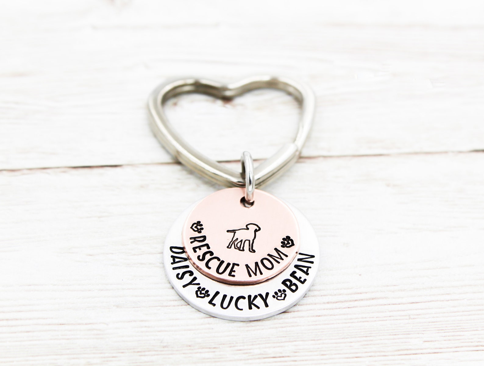 Personalized Rescue Mom Keychain Dog Rescue Mama Keyring | Etsy