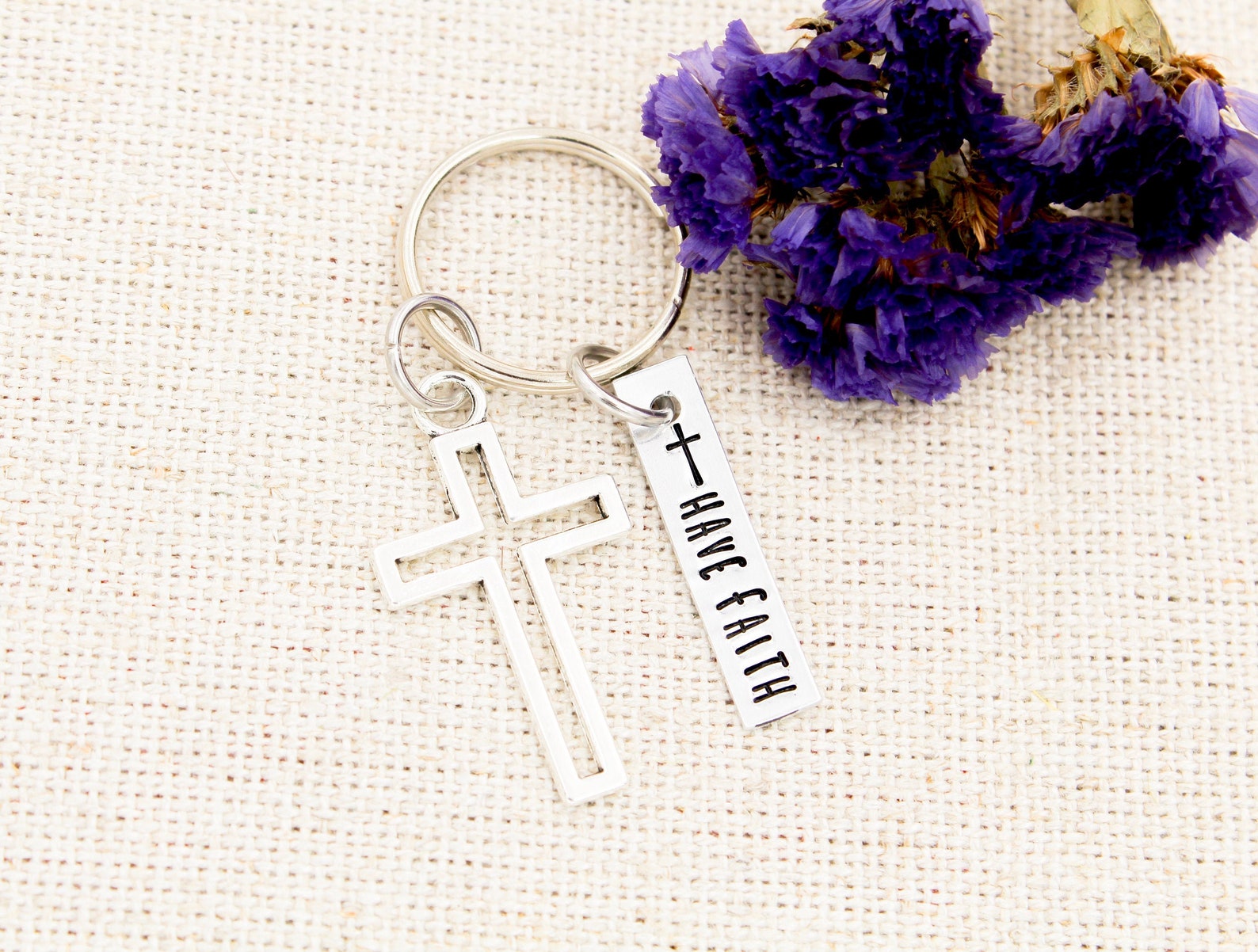 Have Faith Cross Keychain Faith Keyring Inspirational Gift - Etsy