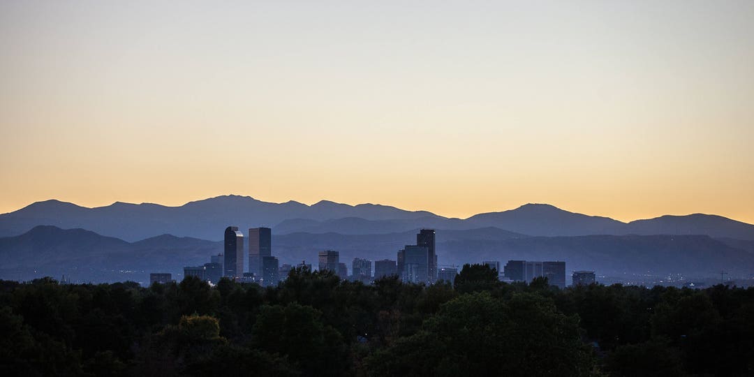 Denver Sunset Photo: Colorado Rocky Mountain Skyline Art - Etsy