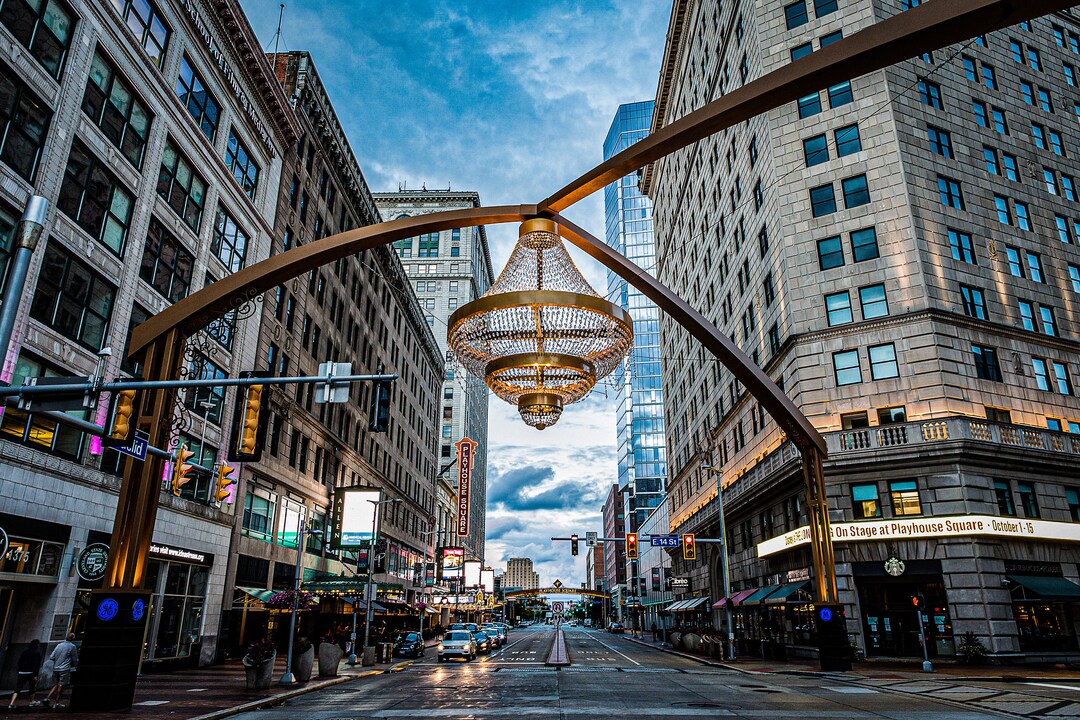 Playhouse Square Chandelier Print: Cleveland Theater District Photo Art ...