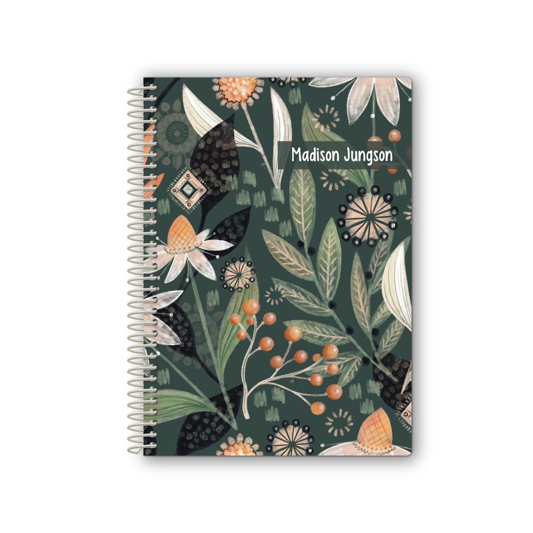 Personalized 6x8 Spiral Planner Notebook, Monthly or Weekly Layout ...