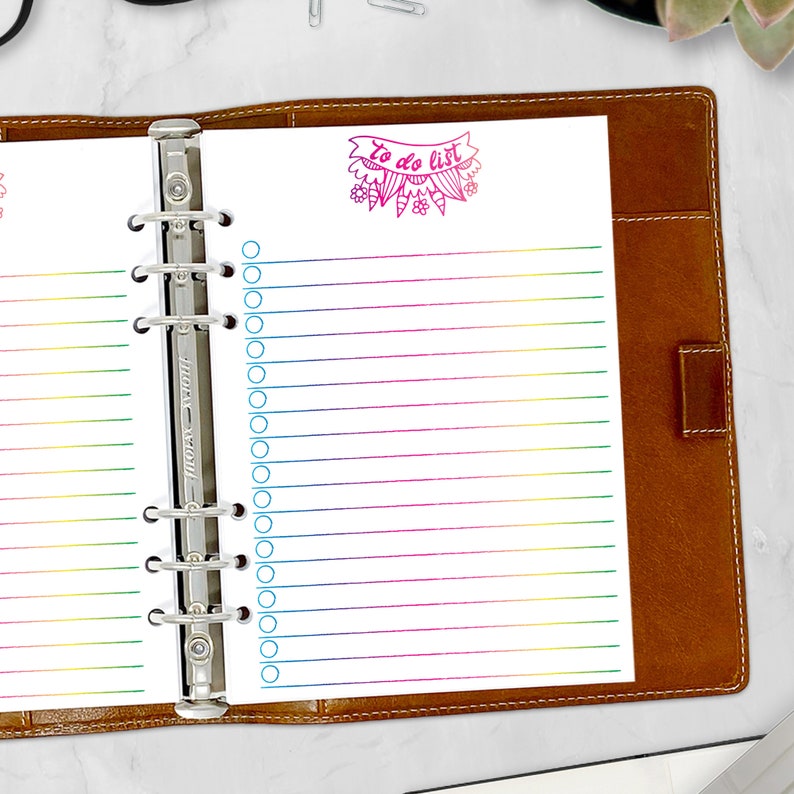 Printed A5 Rings Rainbow Groovy to Do List Planner Insert - Etsy