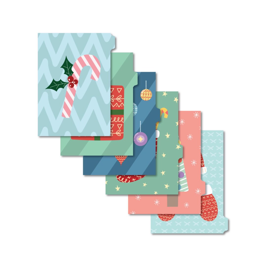A5 Divider Set With Labels, 5.83 X 8.27, Side Tabs, Cozy Holiday Winter ...