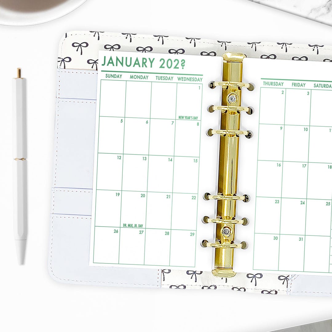 Personal Monthly Fae Grove Gradient Planner Insert, Month on 2 Pages ...