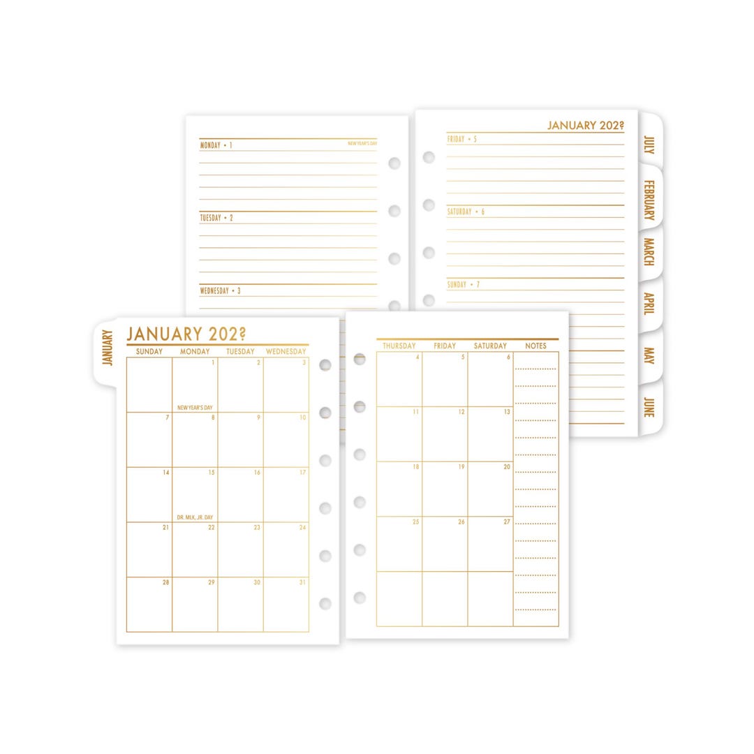 Foiled Pocket Tabbed Complete Horizontal Calendar Refill, 3.2″ X 4.7 ...