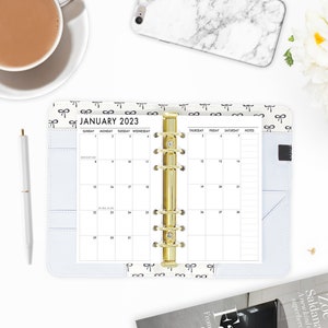 Printed Personal Rings Month on 2 Pages Deluxe Planner Calendar Refills ...