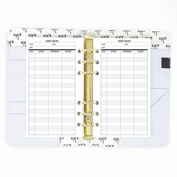 Paper & Party Supplies Printed Personal Size Bill Tracker Ring Planner ...