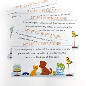 Pet Emergency Card in Case of Emergency Set of 5 Contact | Etsy Canada