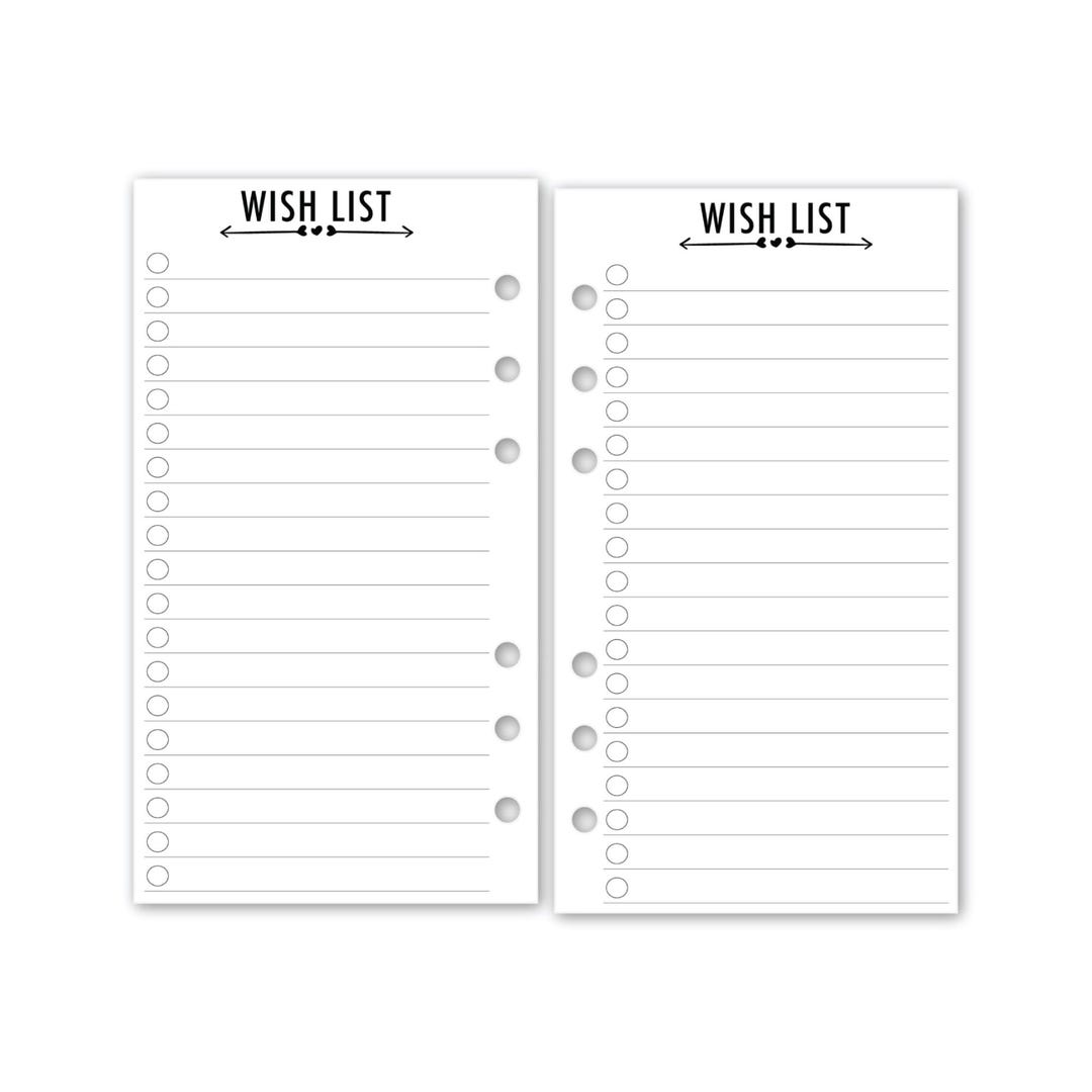 Personal Wish List Refill, 3.74" X 6.73", to Do Checklist, Gift Idea ...