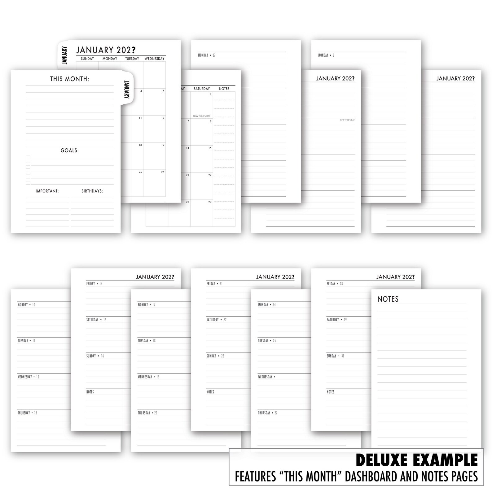 Pocket Tabbed Complete Horizontal Calendar Refill, 3.2" X 4.7", Dated ...