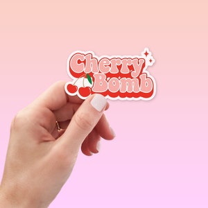 Vinyl Sticker Set of 2, Cherry Bomb, Vintage Look, Water Resistant ...