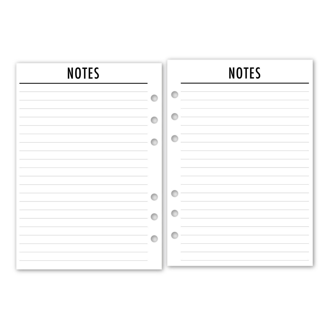 Printed A5 Rings Notes Planner Refill, 5.83 X 8.27, 15 or 30 Count ...