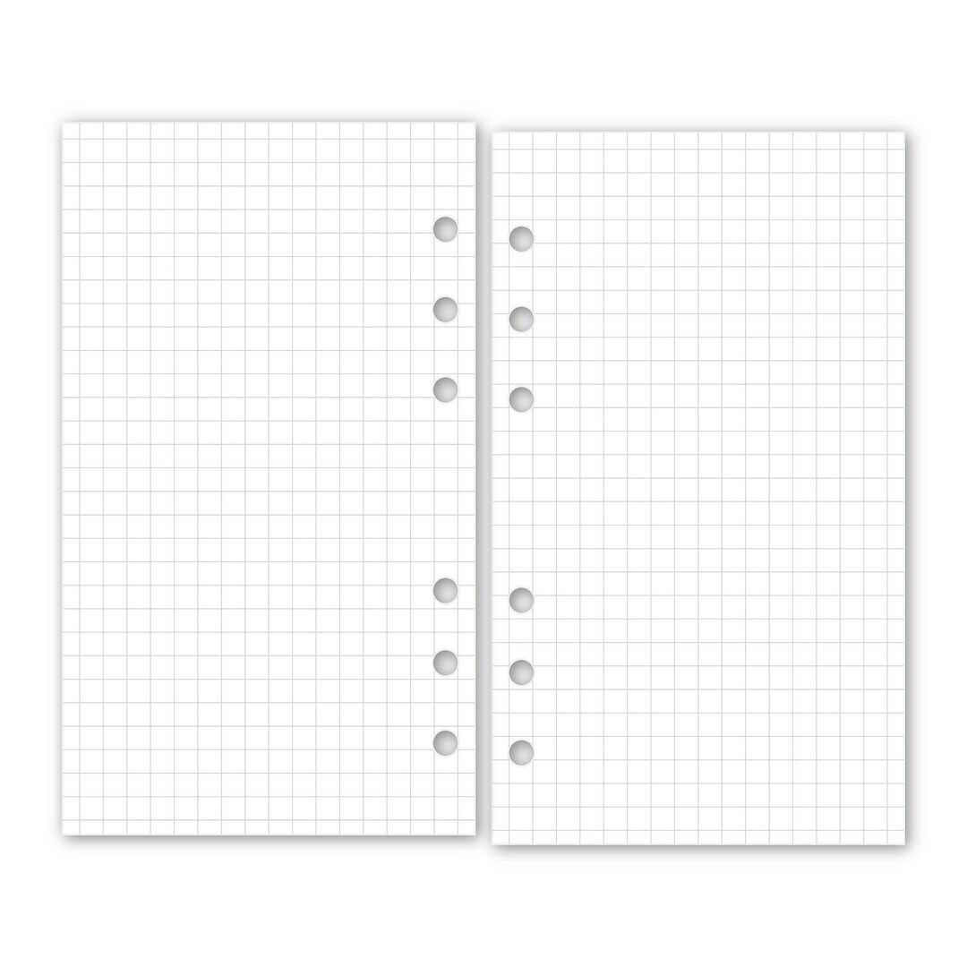 Printed Personal Graph Paper Refill, 3.74 X 6.73, Ring Binder Planner ...