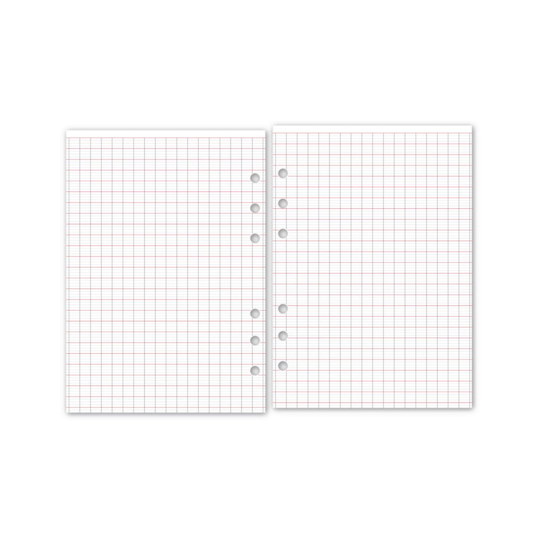 A5 French Ruled Refill, 5.83 X 8.27, Grid Ring Binder Planner Insert ...