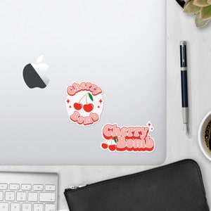 Vinyl Sticker Set of 2, Cherry Bomb, Vintage Look, Water Resistant ...