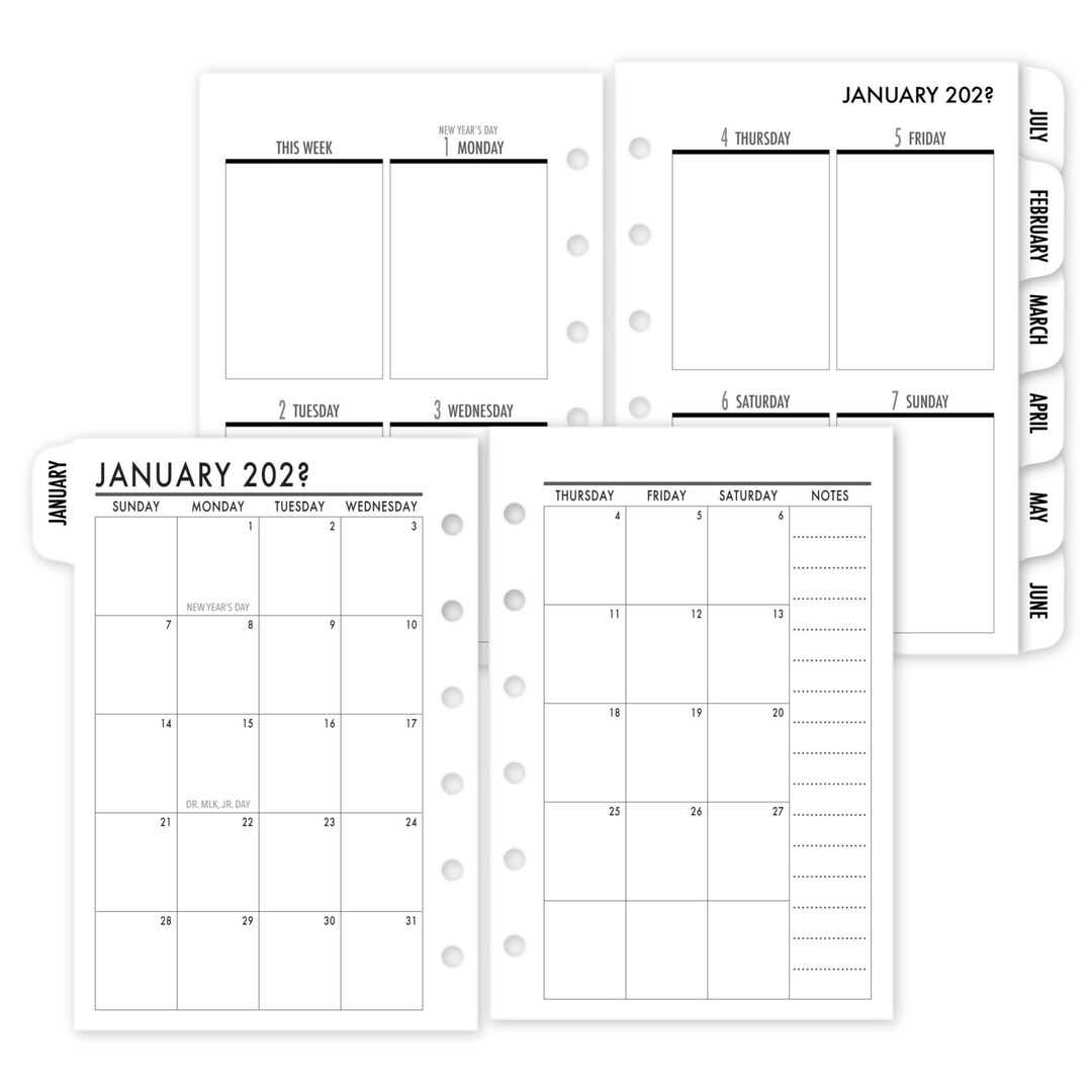 Pocket Tabbed Complete Vertical Calendar Refill, 3.2 X 4.7, Dated ...