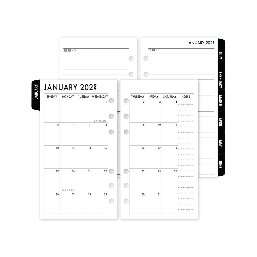 Personal Tabbed Complete Horizontal Calendar Refill, 3.74″ X 6.73 ...