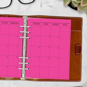 A5 Fuchsia Flare Paper Month on 2 Pages Calendar, 5.83″ X 8.27″, 12 ...