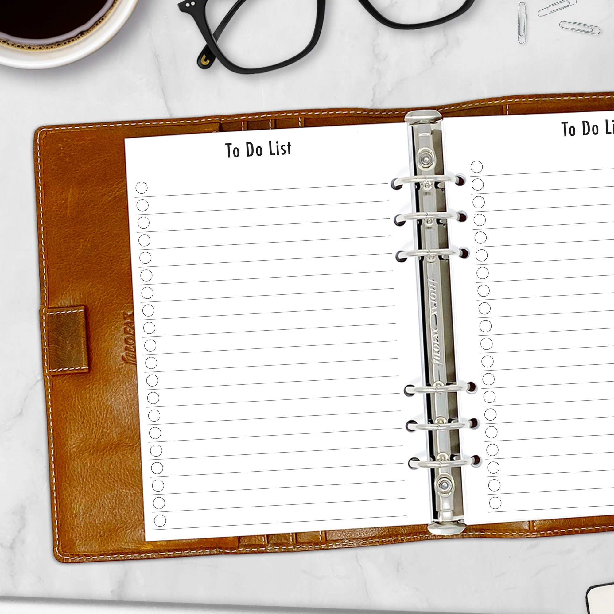 A5 to Do List Circles Refill, 5.83 X 8.27, Checklist Insert ...