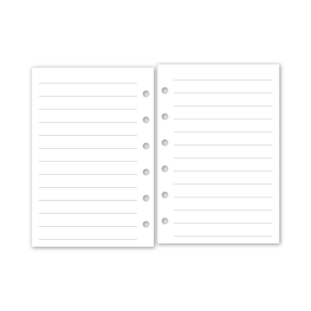 Printed Pocket Lined Paper Planner Refill, 3.2" X 4.7", 15 or 30 Count ...