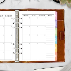 A5 Tabbed Month on 2 Pages Calendar Refill, 5.83″ X 8.27″, Dated ...