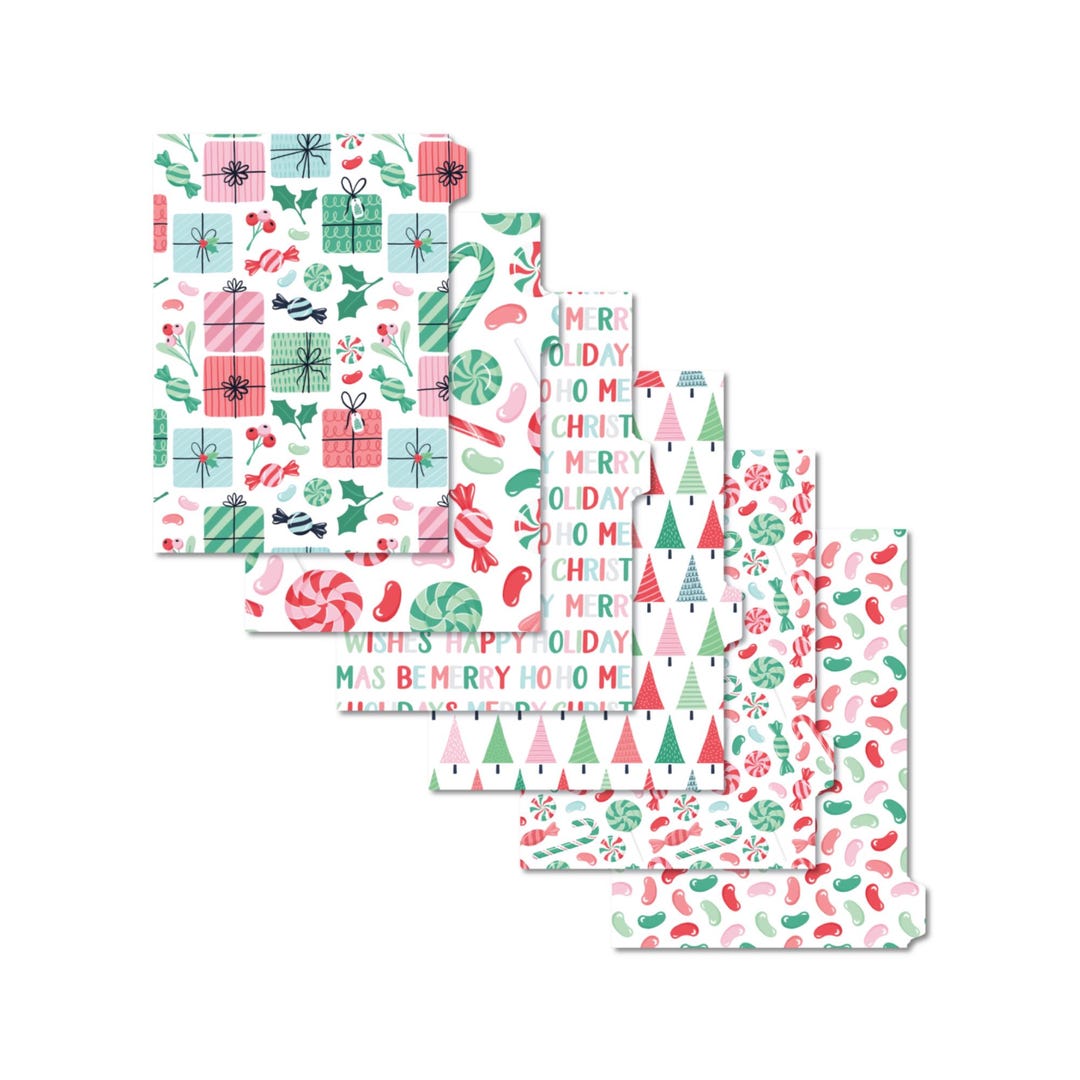 A5 Divider Set With Labels, 5.83 X 8.27, Side Tabs, Holiday Food Themed ...